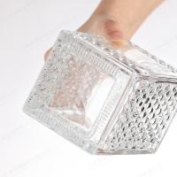 China Glass Lid Square Liquor Bottle for Tequila Whiskey Unique and Elegant Design for sale