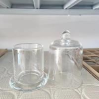 China Glass Collar Manufacture Creative Unique 8oz 14oz Candle Jars with Gold Lids for sale