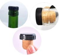 China Wooden Head Bottle Stopper With Synthetic Cork For Glass Liquor Bottle With Custom Logo for sale