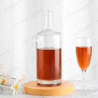 China Customized 700ml 750ml 1000ml Square Glass Wine Alcohol Drinking Bottle Vodka Whisky Gin Bottle With Heat Shrink Cap for sale
