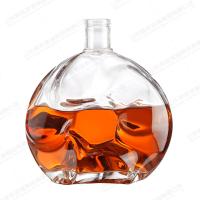 China Clear 750 Ml Bottles White Wine Empty Liquor Glass Bottle Vodka Whisky Custom Shape for sale