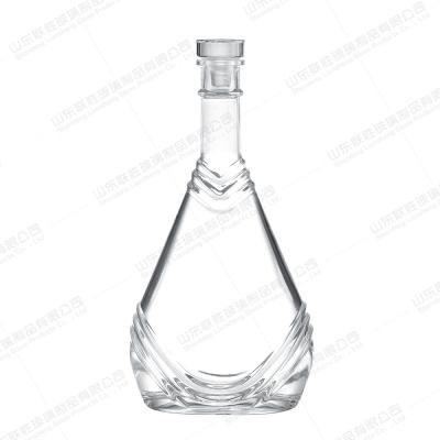 China Customized Transparent Glass Bottle for Vodka Whiskey Gin Beverages 500ml 700ml 750ml for sale
