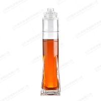 China Custom Size Accepted Cylinder Brandy Glass Bottle Sale Gin Liquor with Parfum Botellas for sale
