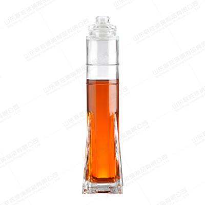 China Custom Size Accepted Cylinder Brandy Glass Bottle Sale Gin Liquor with Parfum Botellas for sale