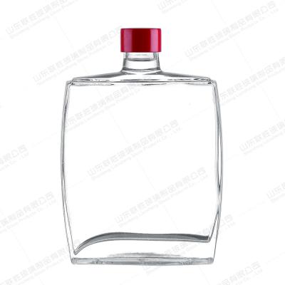China Clear Empty Glass Bottle for Beverage Industrial 375ml 500ml Gin Whiskey Tequila Spirit for sale
