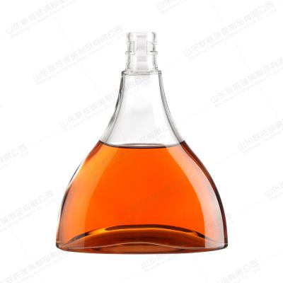 China 500ml 800ml Hot Stamping Glass Bottle of Clear Champagne Sparkling Wine Beer Whiskey for sale
