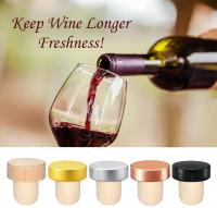 China Aluminium-Plastic Customied T Shape Wine Corks Wooden Bar Top Cap Wine Bottle Stoppers for sale