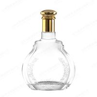 China 200ml 250ml 500ml 750ml Liquor Clear Glass Bottle With Cork Logo for sale