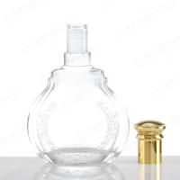 China 200ml 250ml 500ml 750ml Liquor Clear Glass Bottle With Cork Logo for sale