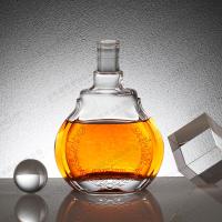 China 200ml 250ml 500ml 750ml Liquor Clear Glass Bottle With Cork Logo for sale