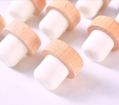 China Non Spill Wooden Wine Bottle Stoppers T-plug Corks Bottle Cap Red Wine Stopper Corks for sale