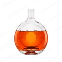 China Tequila Glass Decanter Customized Design 200ml 500ml 750ml 1L Frosted and Transparent with Gold Collar for sale