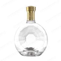 China Tequila Glass Decanter Customized Design 200ml 500ml 750ml 1L Frosted and Transparent with Gold Collar for sale