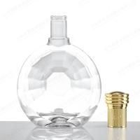 China Tequila Glass Decanter Customized Design 200ml 500ml 750ml 1L Frosted and Transparent with Gold Collar for sale