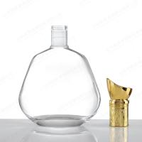 China 750ml 1000ml Clear Glass Collar Material Vodka XO Bottle with Crystal Color Printing for sale