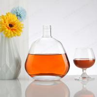 China 750ml 1000ml Clear Glass Collar Material Vodka XO Bottle with Crystal Color Printing for sale