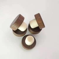 China Non Spill Sealing Plug Cap Synthetic Cork Wooden Top Aluminum Metal Wine Bottle Cork for sale