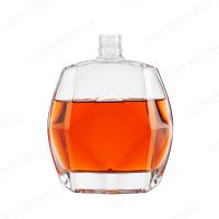 China Customized Flat Glass Bottle 375ml 500ml 750ml 1000ml Whiskey Liquor Bottle for Home Bar for sale