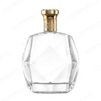 China Customized Flat Glass Bottle 375ml 500ml 750ml 1000ml Whiskey Liquor Bottle for Home Bar for sale