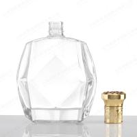China Customized Flat Glass Bottle 375ml 500ml 750ml 1000ml Whiskey Liquor Bottle for Home Bar for sale