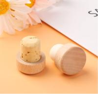 China Glass Bottle Non Spill Wood Cork Polymer Stopper With Customized Logo for sale