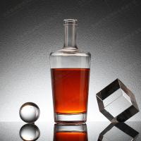 China Beverage Industrial Clear 750ml Glass Liquor Wine Vodka Tequila Gin Bottle with Sealed Cork Lid for sale