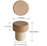 China OEM ODM T Type Wooden Top Whisky Liquor Bottle Cap For Wine Glass Bottle for sale