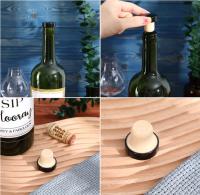 China Custom Size Wooden Top Polymer Lid Whisky Bottle Cap Wine Stopper Synthetic Cork for sale