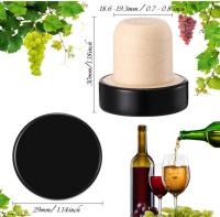 China Custom Size Wooden Top Polymer Lid Whisky Bottle Cap Wine Stopper Synthetic Cork for sale
