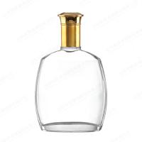 China Transparent Glass Tequila Bottle with Gold Lids Large Size and Base Material Glass for sale