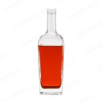 China Customized Bottle Color 750ml Square Vodka Glass Bottle for Brandy and Gin for sale