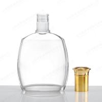 China Transparent Glass Tequila Bottle with Gold Lids Large Size and Base Material Glass for sale
