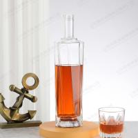 China Bottle color Customized Luxury XO Brandy 700ml Glass Spirit Bottles with Glass Cap for sale