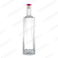 China Bottle color Customized Luxury XO Brandy 700ml Glass Spirit Bottles with Glass Cap for sale