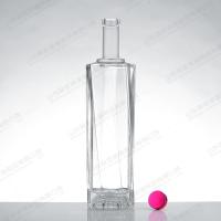 China Bottle color Customized Luxury XO Brandy 700ml Glass Spirit Bottles with Glass Cap for sale