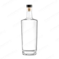 China Collar Material Glass 700ml 750ml Thick Bottom Glass Whisky Liquor Bottle for Tequila for sale