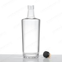 China Collar Material Glass 700ml 750ml Thick Bottom Glass Whisky Liquor Bottle for Tequila for sale
