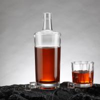China Collar Material Glass 700ml 750ml Thick Bottom Glass Whisky Liquor Bottle for Tequila for sale