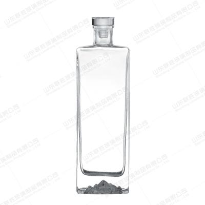 China Glass Vodka Bottle For Custom 50ml 100ml 200ml 500ml 750Ml Fancy Whiskey Bourbon Gin for sale