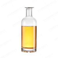 China Rubber Stopper Sealing Type Custom Logo Clear Glass Bottle for Whiskey Vodka Rum Gin T Tap for sale