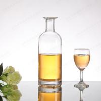 China Rubber Stopper Sealing Type Custom Logo Clear Glass Bottle for Whiskey Vodka Rum Gin T Tap for sale