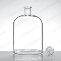 China 500 Ml 16 Oz Clear Spirit Glass Bottles With Cork Lids And Seal Shrink Capsules Caps for sale