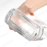 China 500 Ml 16 Oz Clear Spirit Glass Bottles With Cork Lids And Seal Shrink Capsules Caps for sale