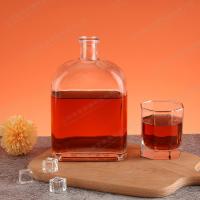 China 500 Ml 16 Oz Clear Spirit Glass Bottles With Cork Lids And Seal Shrink Capsules Caps for sale