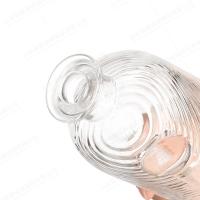 China Exquisite Carved Exterior Glass Bottle with Customizable Logo and Transparent Design for sale