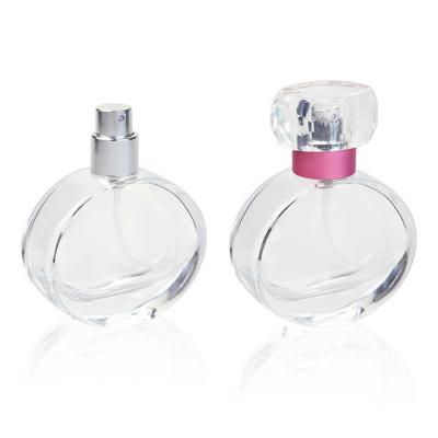 China Custom Size Accepted Industrial Cosmetic Square and Round Perfume Glass Bottle with Lids for sale
