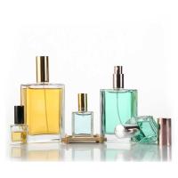 China Custom Size Accepted Industrial Cosmetic Square and Round Perfume Glass Bottle with Lids for sale