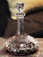 China End Glass Collar Industrial Wine Decanting Bottle with Lid and Rotating Gyro Tumbler for sale