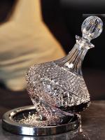 China End Glass Collar Industrial Wine Decanting Bottle with Lid and Rotating Gyro Tumbler for sale