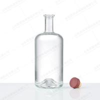 China Glass Base 500ml 700ml 750ml Clear Liquor Bottle Empty Wine Bottle Whisky Gin Bottle for sale